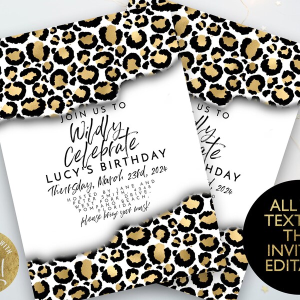 Animal Print Invite - Etsy
