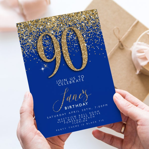 90th Birthday Invitations - Etsy