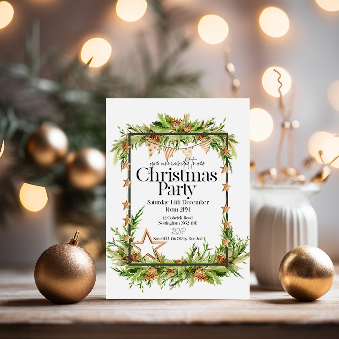 Editable Christmas Party Invitation Editable Invitation Template ...