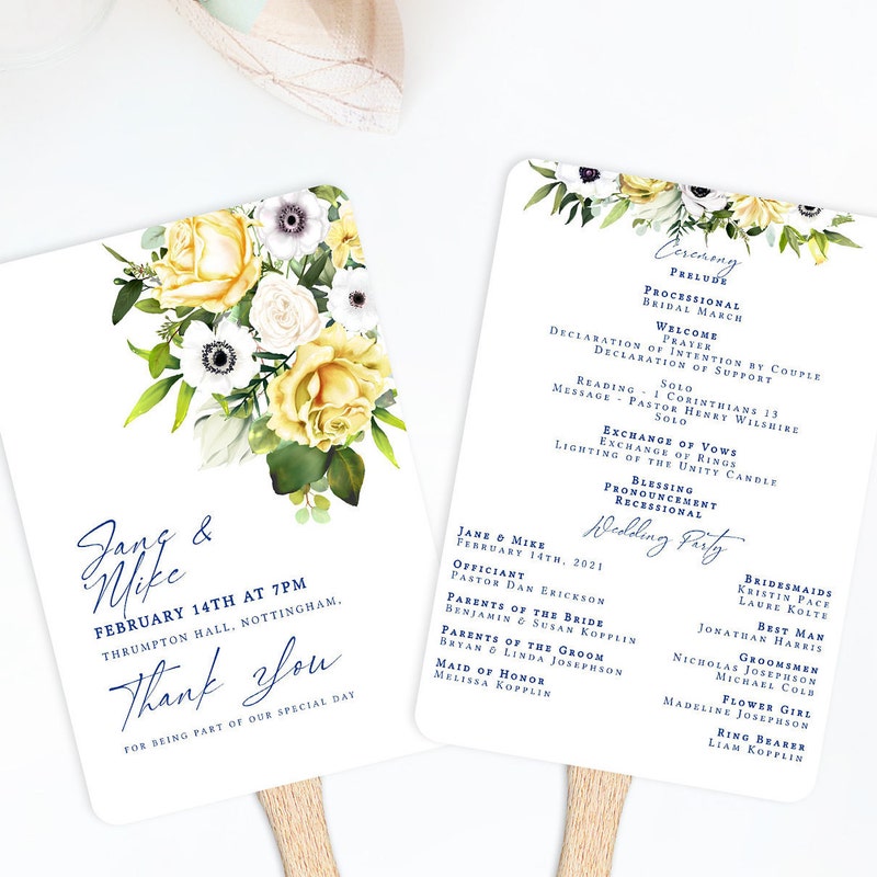 Wedding Fan Template - Etsy