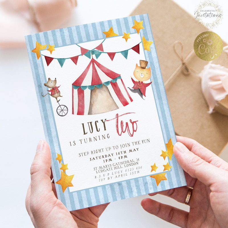 Circus Themed Invitation - Etsy