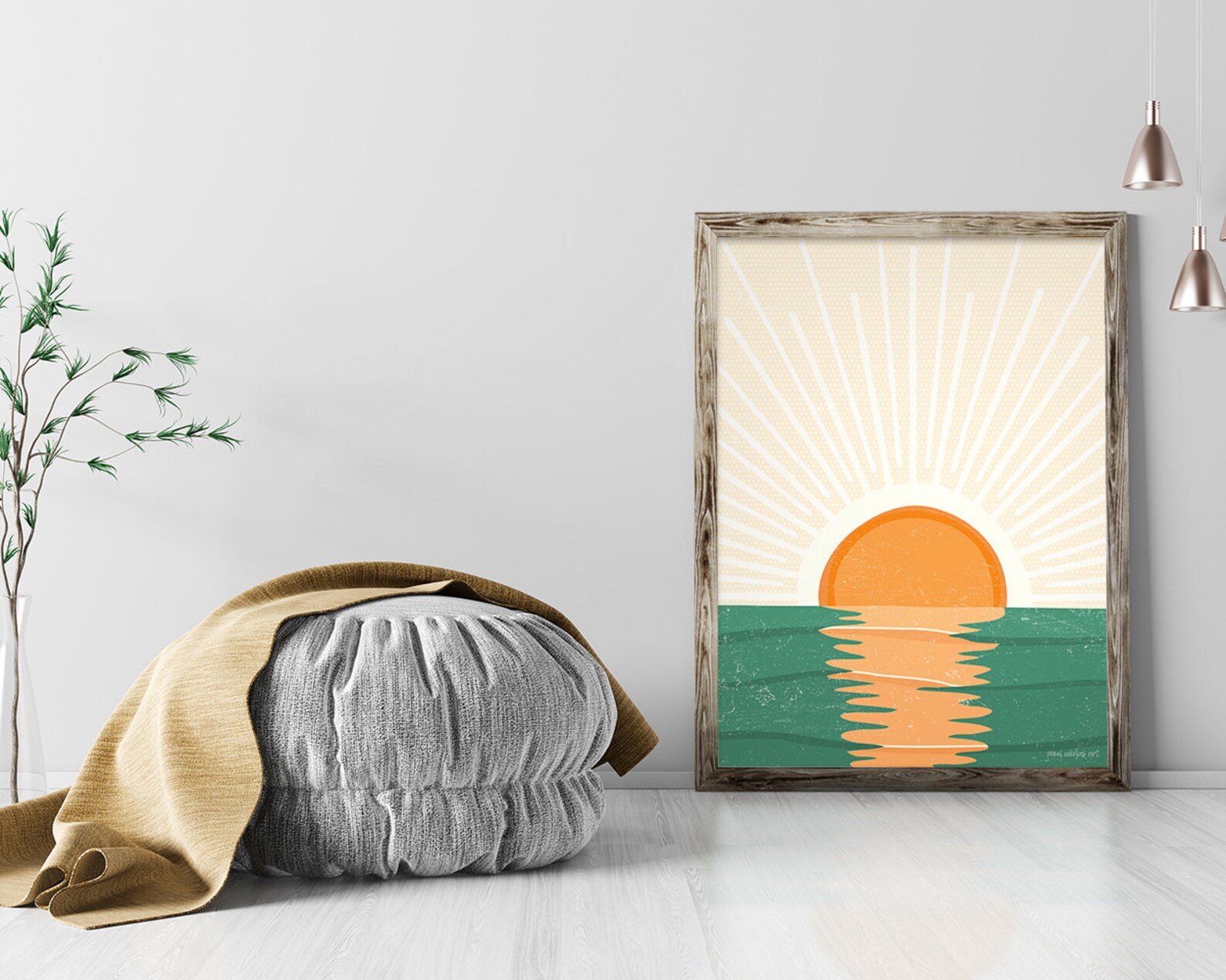 Ocean Sunset Print Retro Sunset Print Retro Art Print - Etsy