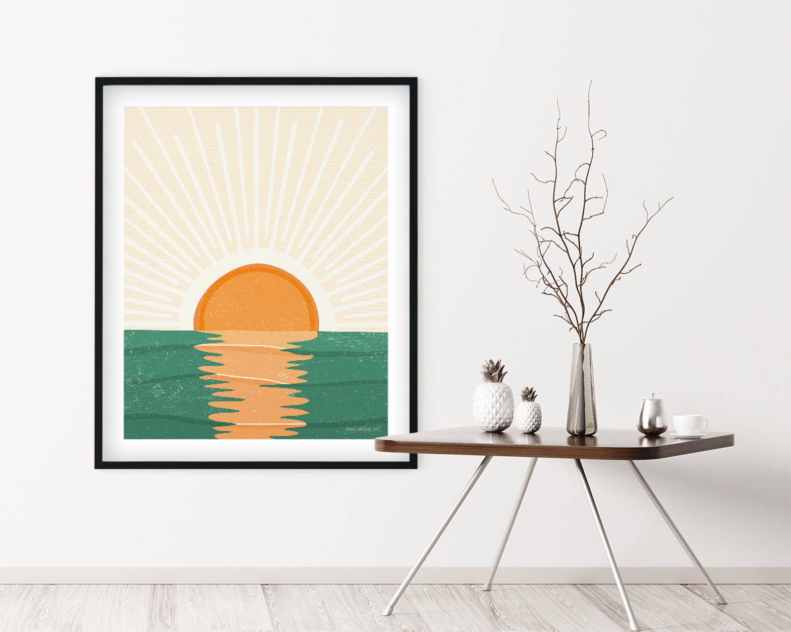 Ocean Sunset Print Retro Sunset Print Retro Art Print - Etsy