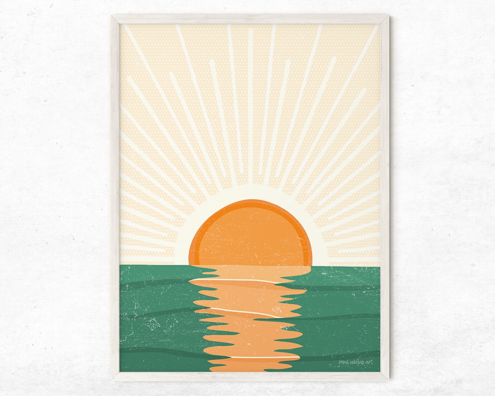 Ocean Sunset Print Retro Sunset Print Retro Art Print - Etsy