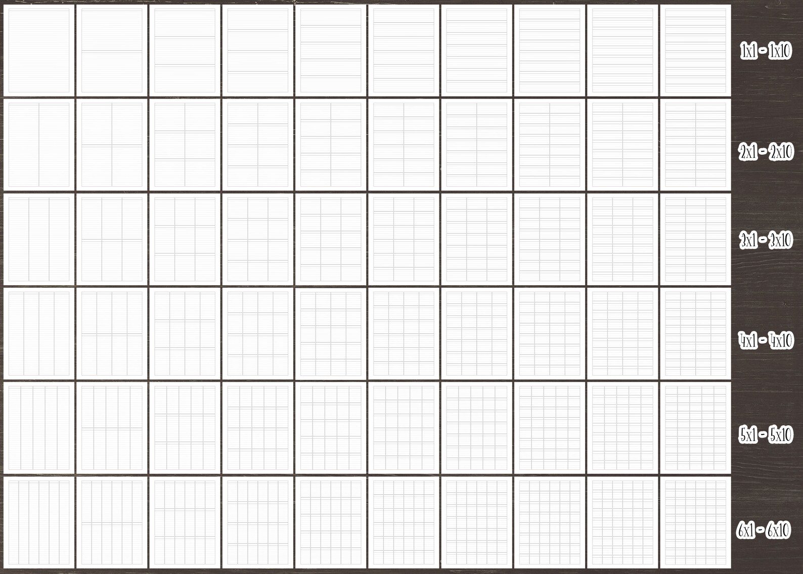 Versatile Grids Galore Sheets 1x1 to 6x10 INSTANT Digital | Etsy