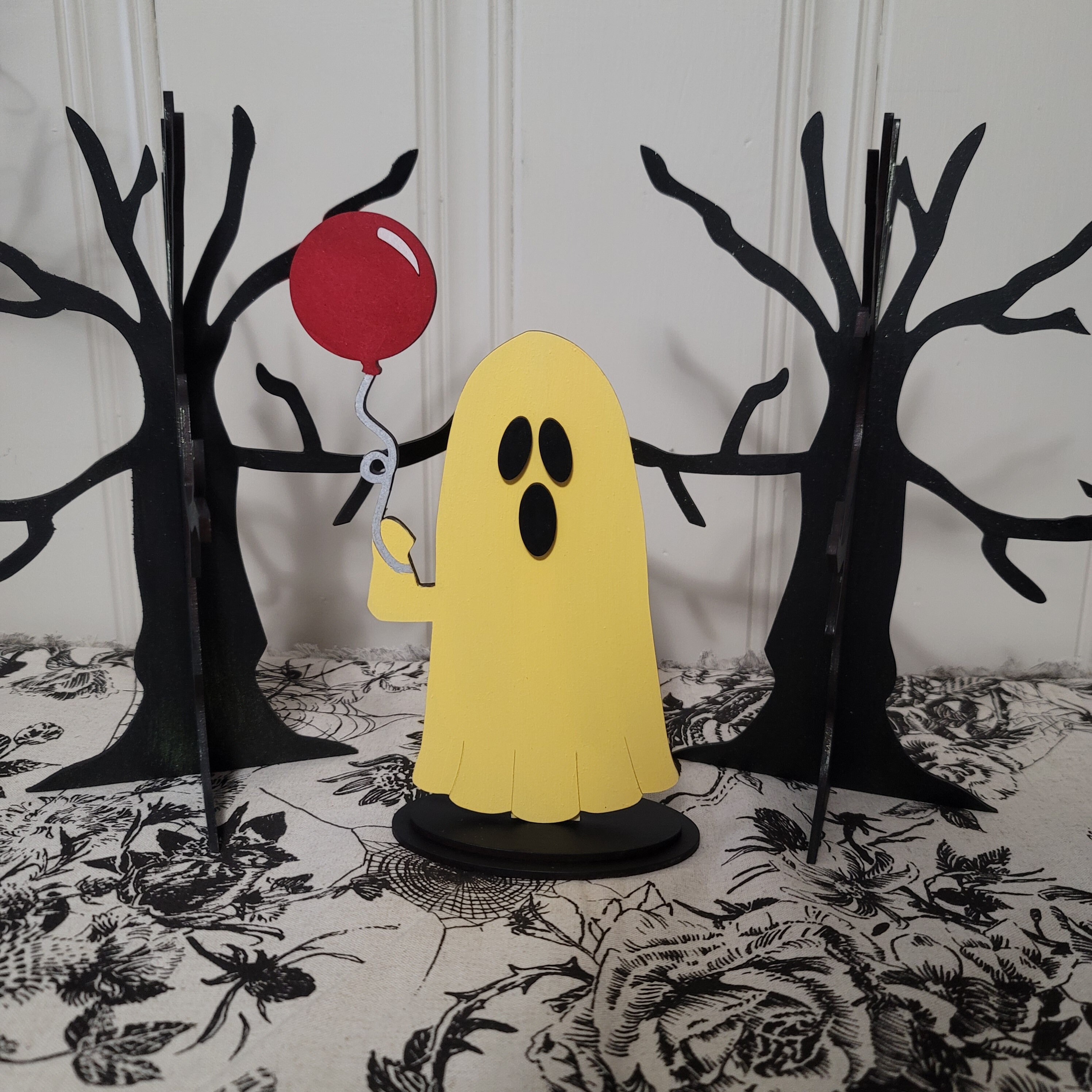 Ghost With Balloon Laser Svg - Etsy