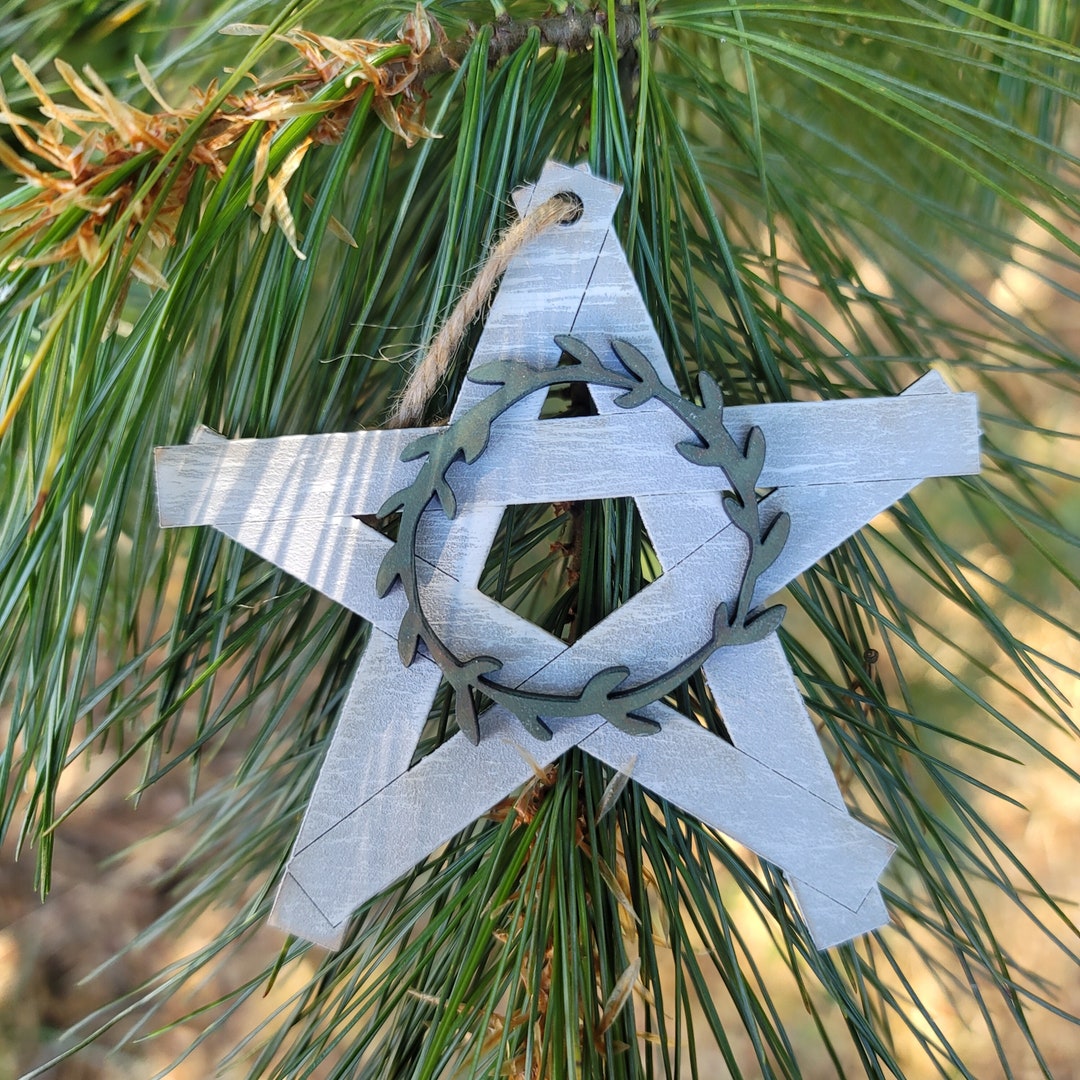 Rustic Star Ornament Laser SVG - Etsy