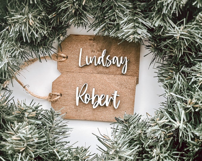 Personalized Stocking Tags Wooden Name Tags Christmas Labels Wooden ...