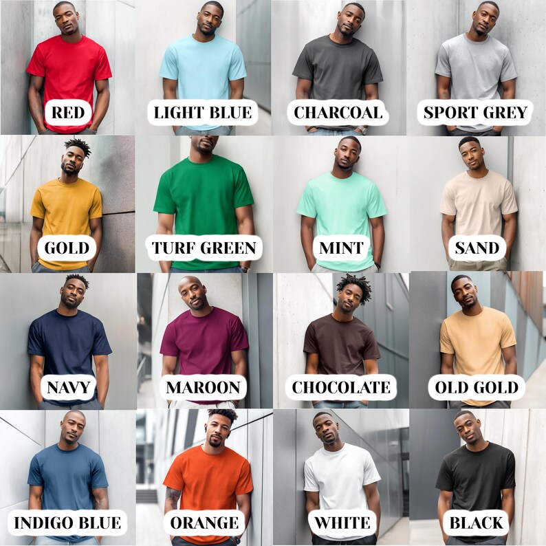 Gildan 5000 T-shirt Mockup Bundle: African American Male Model (JPG ...