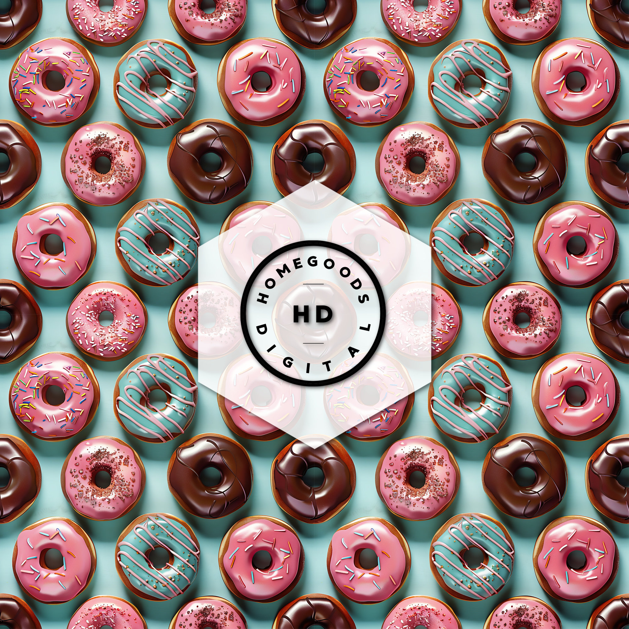 3D Donut Seamless Patterns, Sweets Digital Paper, Fabric Pattern ...