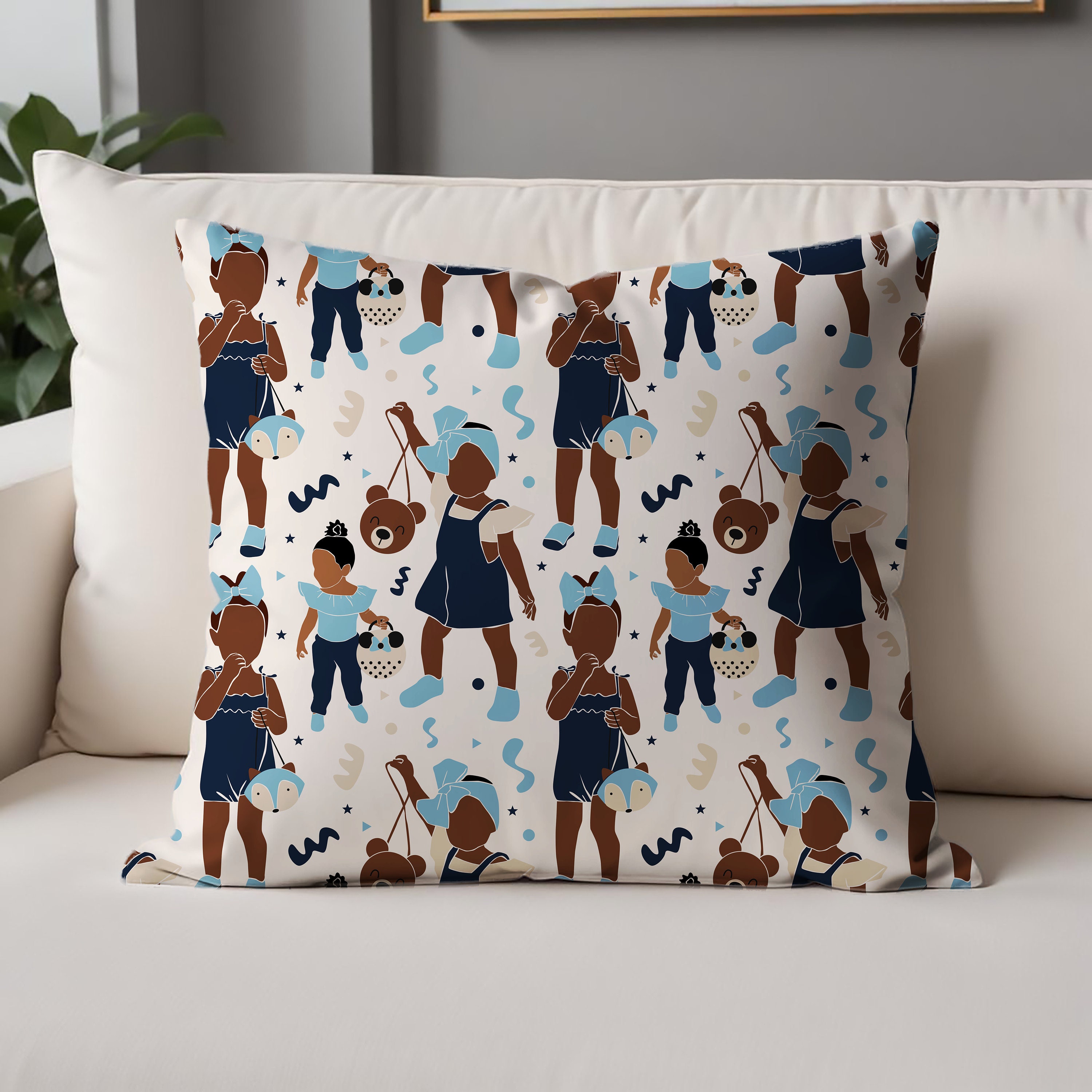 4-african American Seamless Patterns, Infant Babies, Black Girl Digital ...