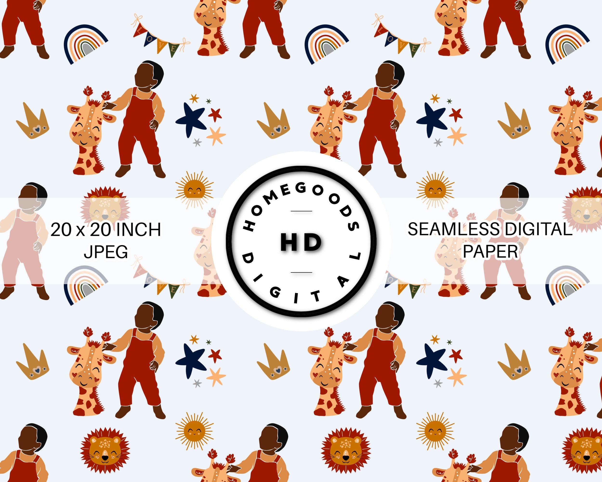 2 African American Cute Baby Boy Seamless Patterns Boy - Etsy