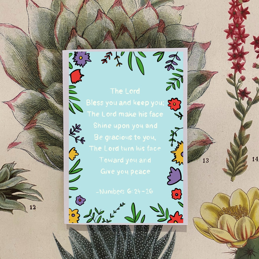 The Lord Bless You and Keep You Flowers Postcard - Etsy