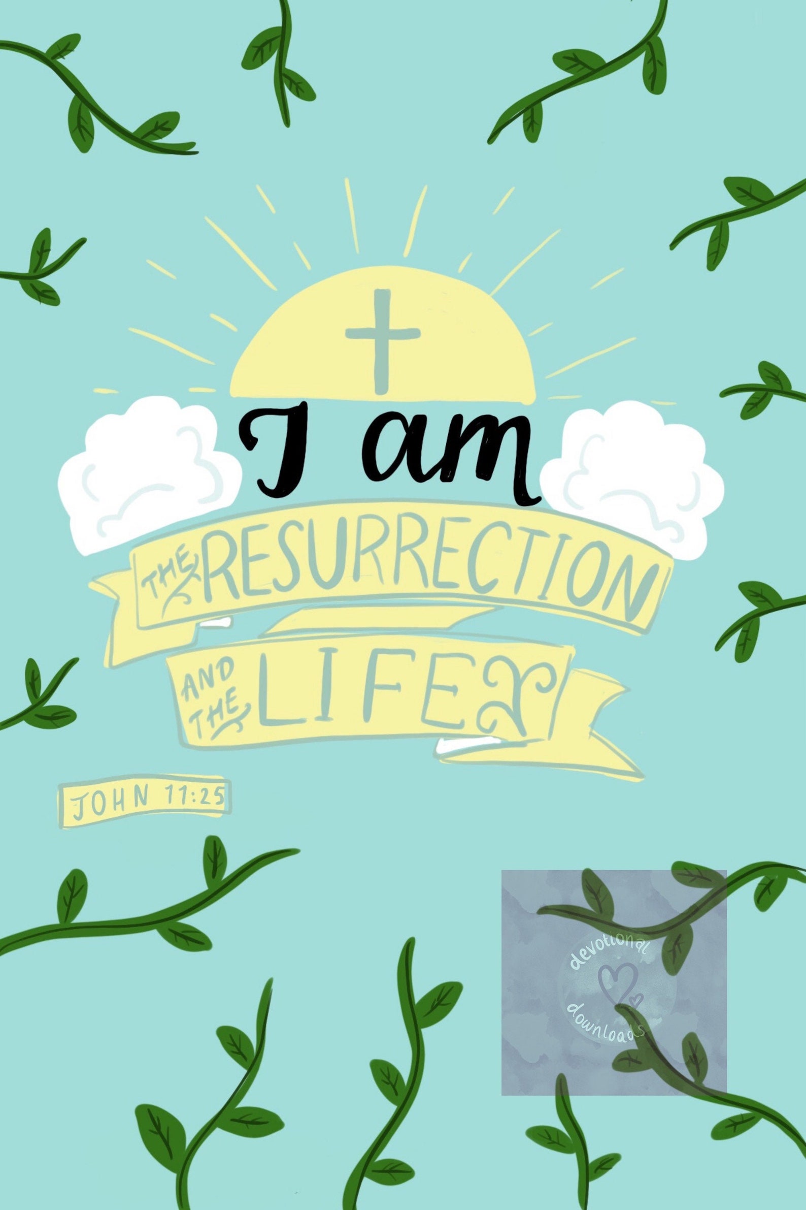 I Am the Resurrection and the Life- Postcard & Download - Etsy