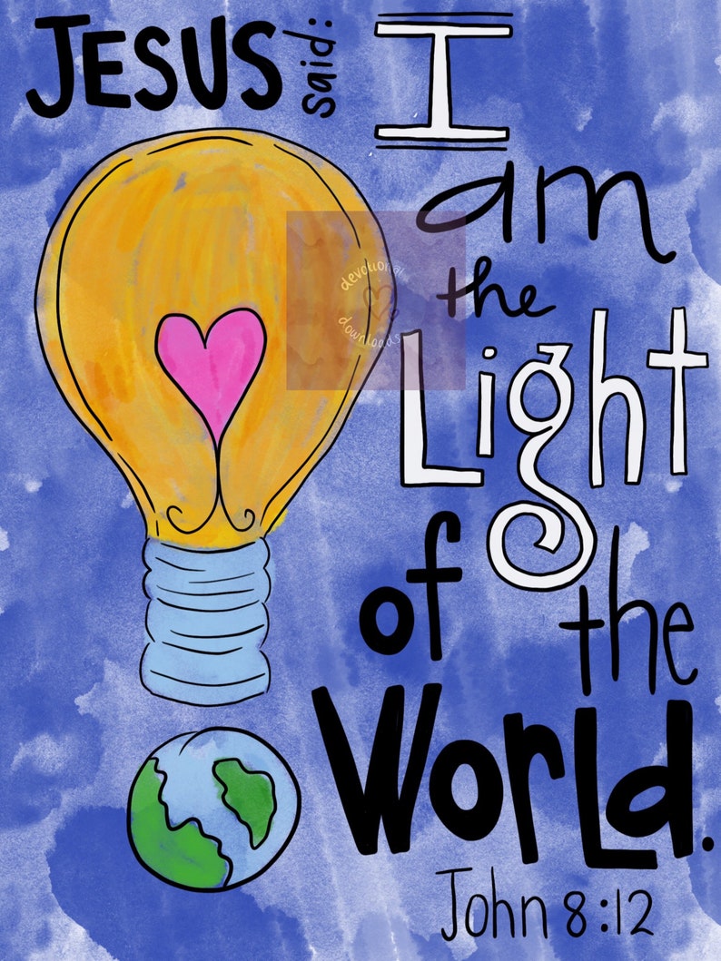 Jesus Said I Am the Light of the World Postcard & Download - Etsy