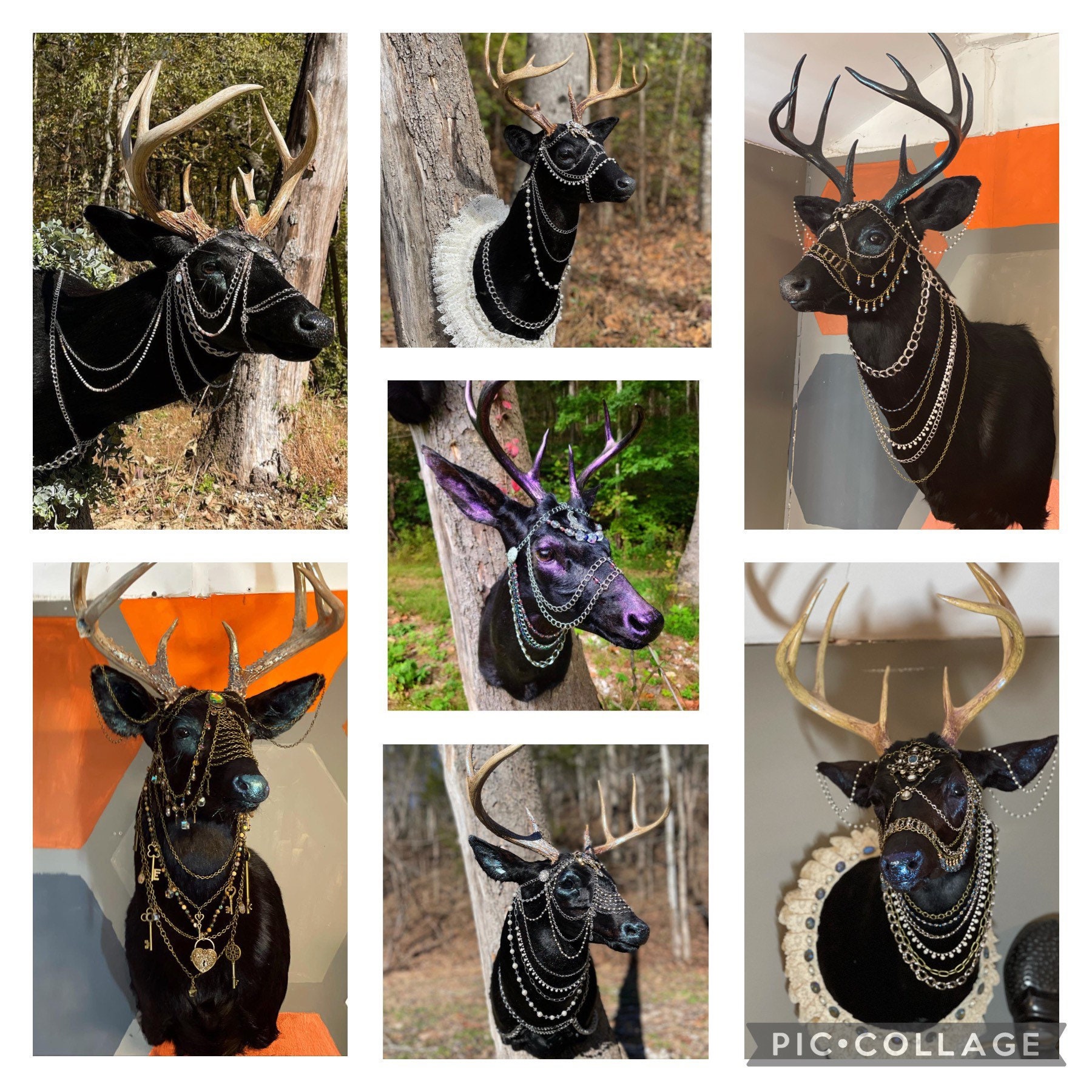 CUSTOM Black Deer Mount - Fantasy Victorian Style - Payment Plans ...