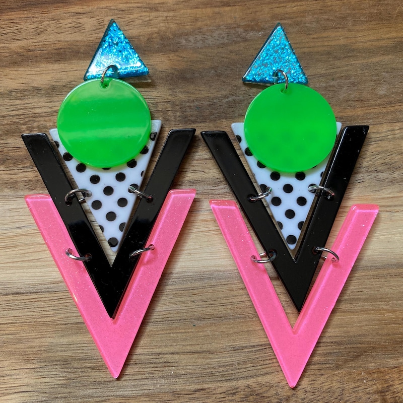 Vintage 80s Earrings - Etsy
