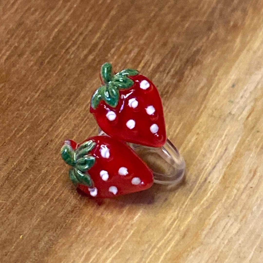 Tiniest Little Strawberry Invisible Clip on Earrings, - Etsy