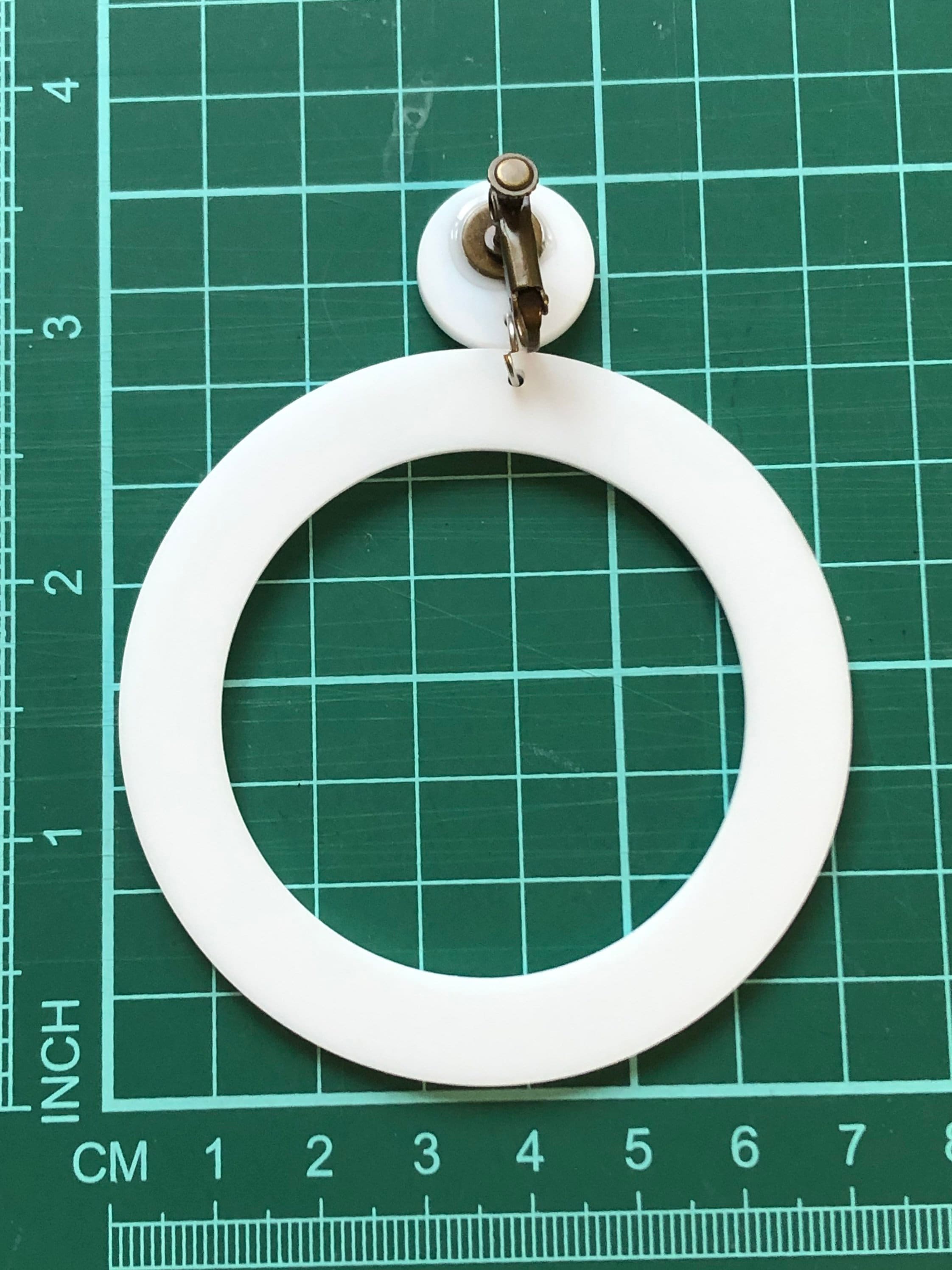 Giant Plastic Hoop Clip on Earrings hinged Screw on Closures - Etsy
