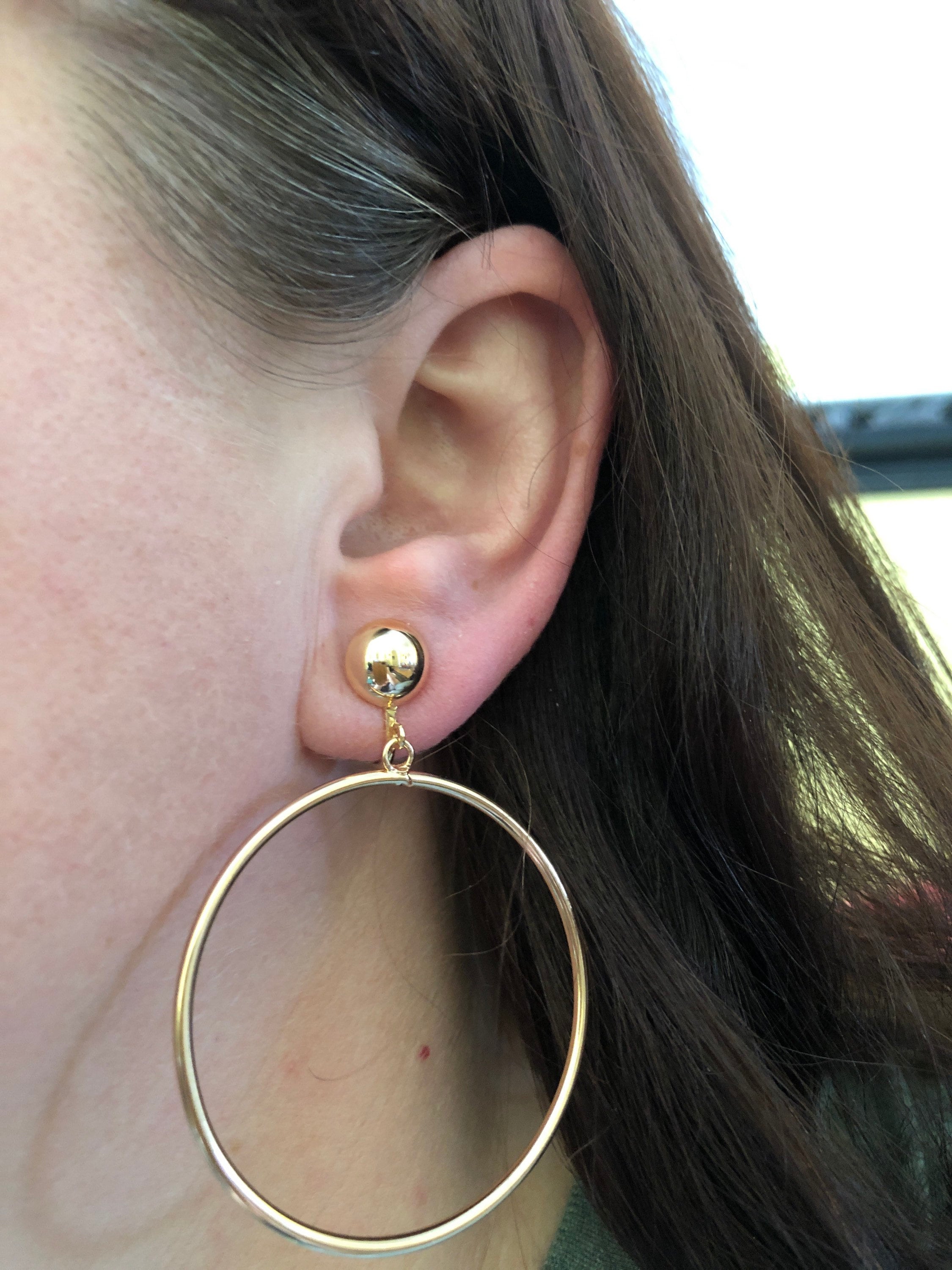 Perfect Dangling Hoop Clip on Earrings in Gold or Silver - Etsy