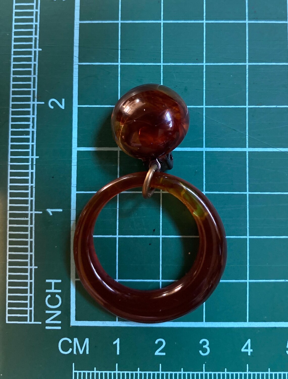 Dangling Plastic Tortoiseshell Hoop Clip on Earrings, Neutral Dangle ...