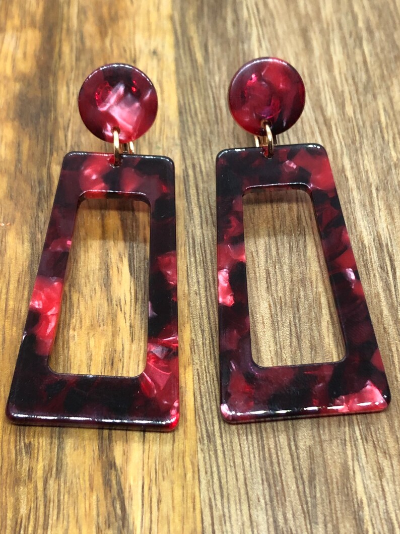 Dangling Tortoiseshell Modern Clip on Earrings no Pierce No - Etsy