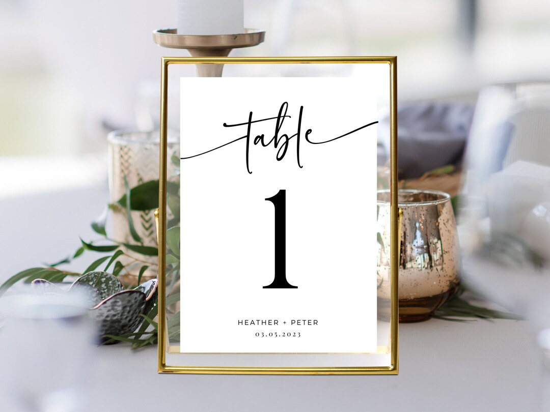 Wedding Table Numbers, Table Numbers for Wedding, Editable Table ...