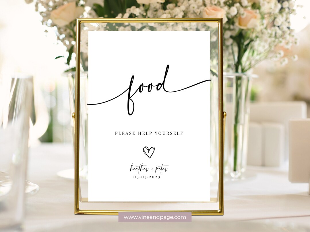 Custom Sign Template, Food Station Sign, Bridal Shower Sign, Wedding ...