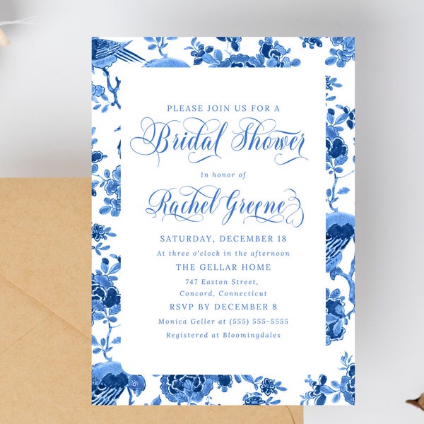 Blue Willow Bridal Shower Invitation - Etsy