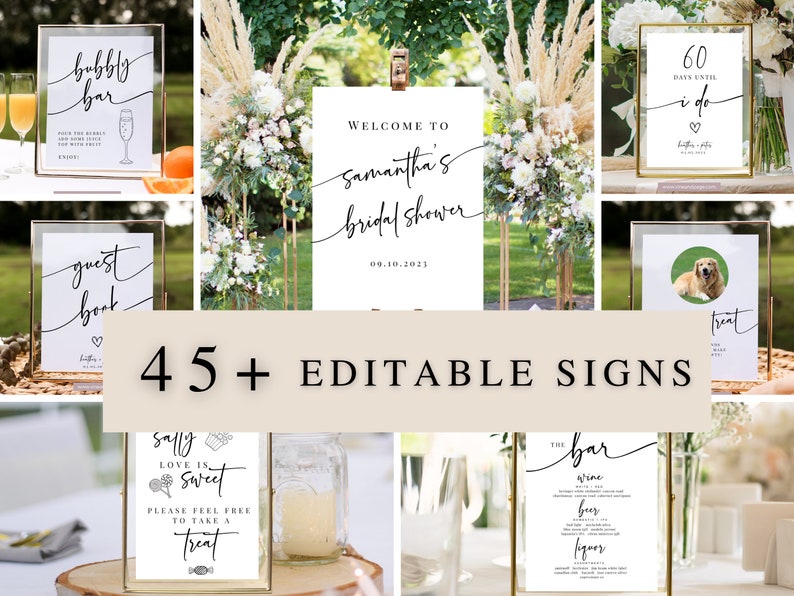 Custom Sign Template Food Station Sign Bridal Shower Sign - Etsy