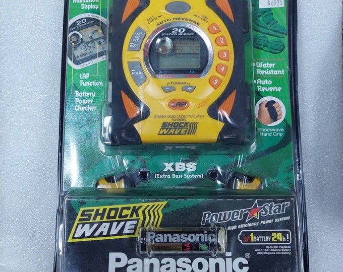 NOS Vintage Panasonic Shock Wave Walkman Stereo Radio Cassette Player ...