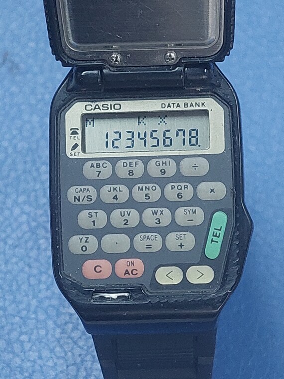 Rare Vintage Casio Flip top Data Bank Calculator Digi… - Gem