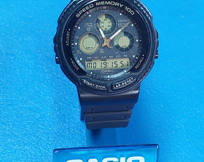 Vintage Casio Aw-20 Module 384 Speed Memory 100 Mens Watch Japan M Rare ...