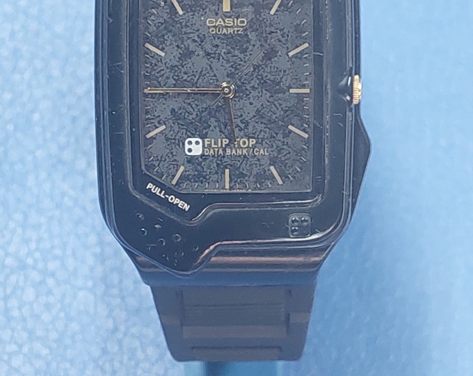 Rare Vintage Casio Flip Top Data Bank Calculator Digital Watch FTP-30 ...