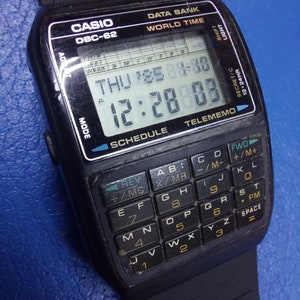 Vintage and Very Rare Casio DBC-62 Databank Wrist Watch Full Working ...