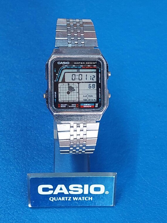 Rare Vintage 1980's Casio AE-220 Twin Graph Men's | Etsy