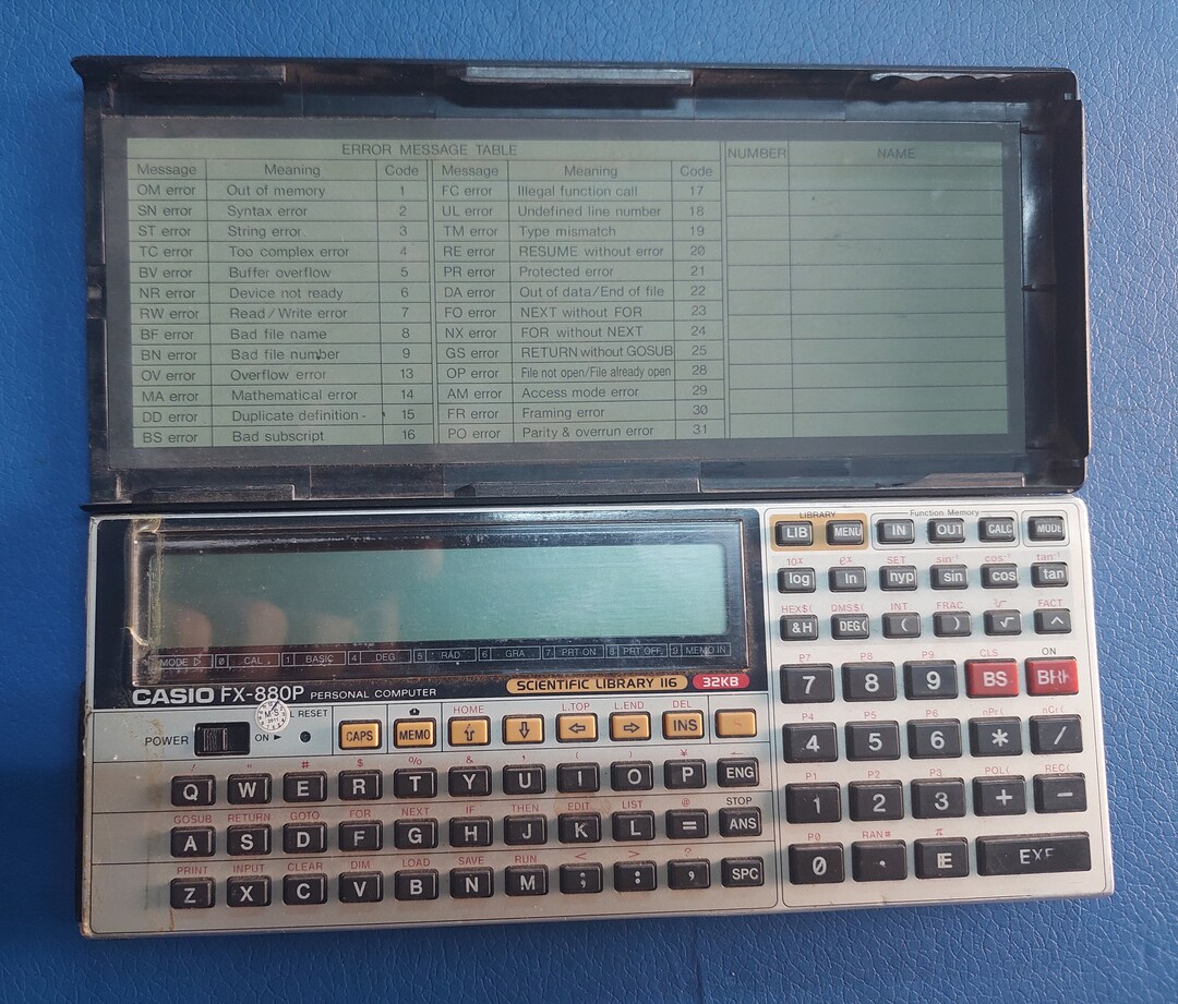 Casio FX-880P 32 Kb RAM Calculator Personal Computer Scientific Library ...