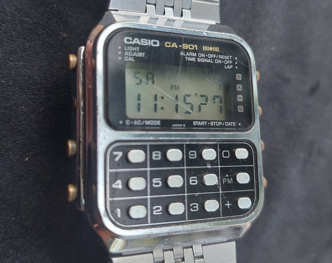 Vintage & Very Rare Casio CA-901 Invader Game Alarm Calculator Watch ...