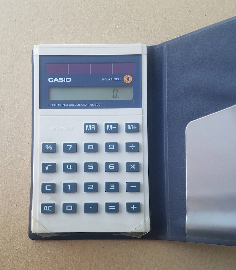 NOS Vintage Casio SL-300 Calculator Solar Cell Compact Case | Etsy