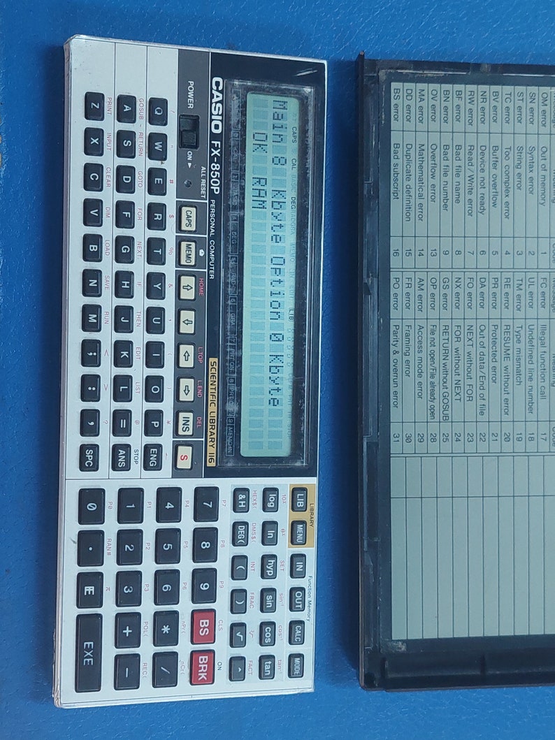 Casio FX-850P - Personal Computer Scientific Library 116 *** Tested ...