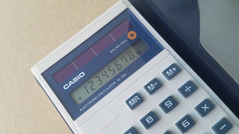 NOS Vintage Casio SL-300 Calculator Solar Cell Compact Case | Etsy