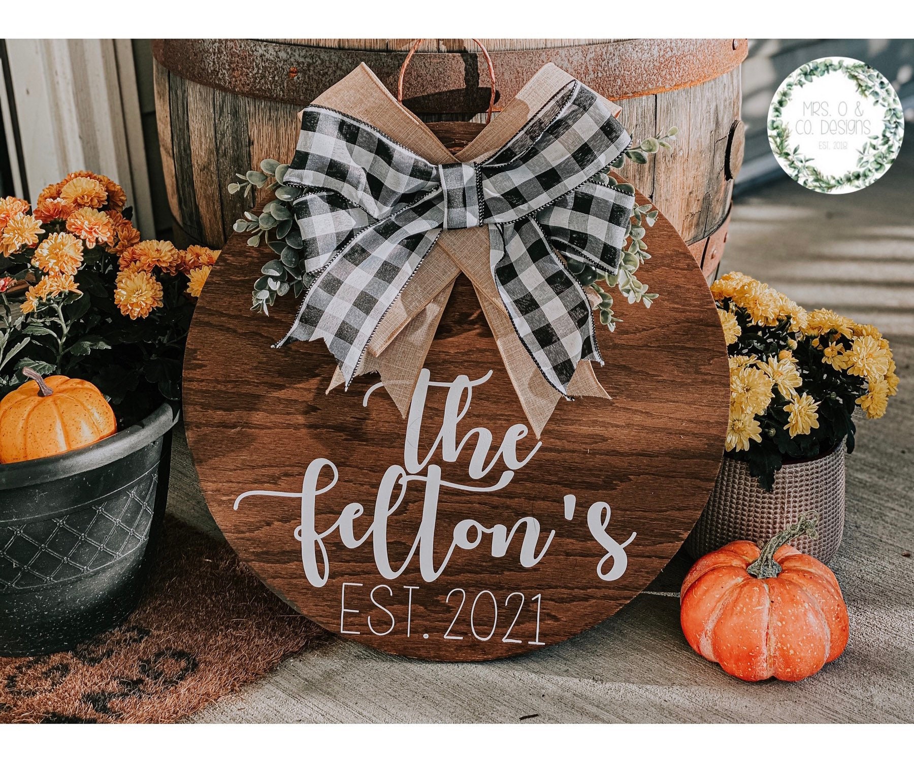 Personalized Farmhouse Wood Door Hanger | Etsy