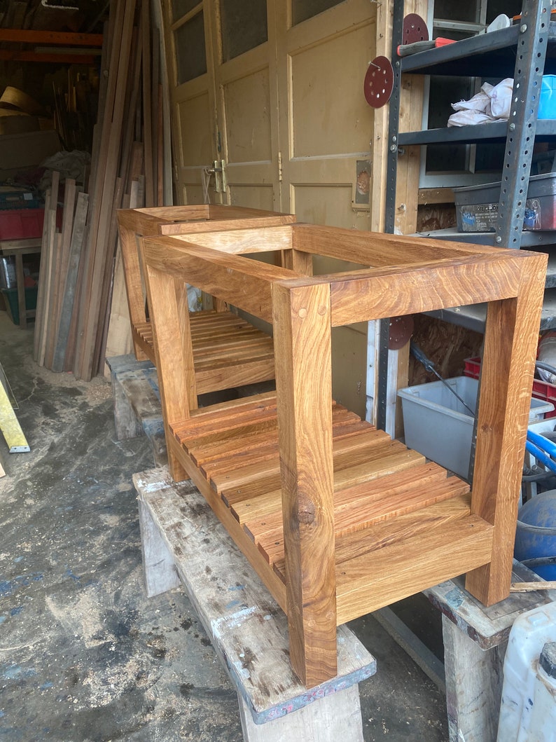 Oak Belfast Sink Stand - Etsy UK