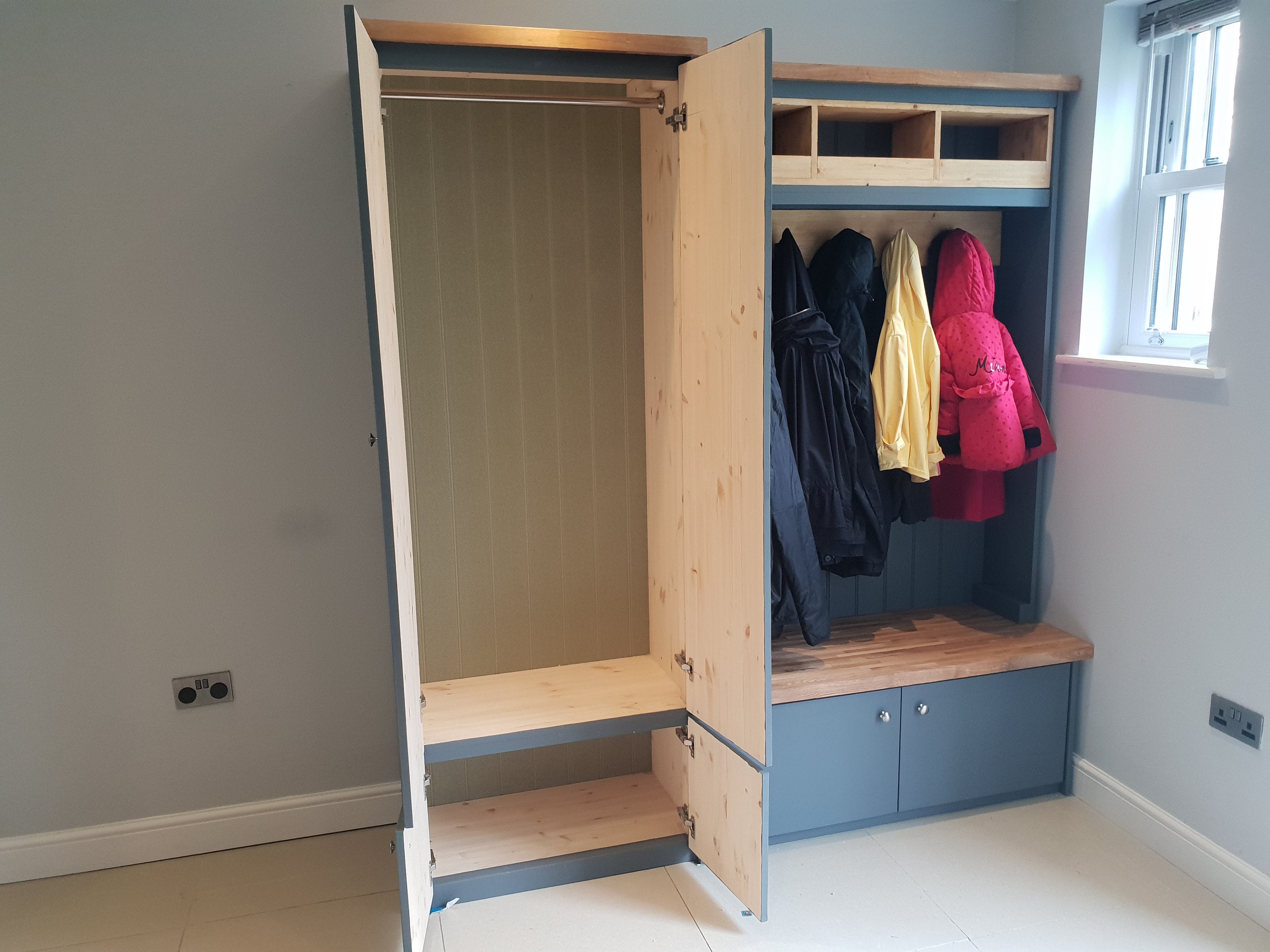 Mudroom Coathanger Shoe Bench Wardrobe, the Surrey - Etsy UK