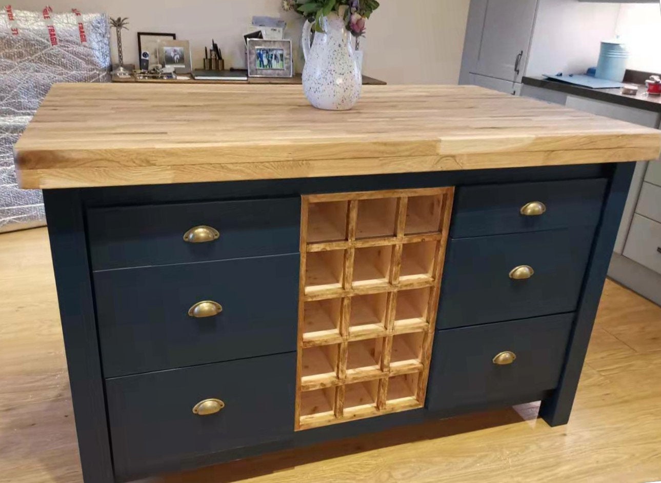 Bespoke Farmhouse Kitchen Island the Kendal With Large - Etsy UK