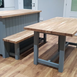 Kitchen Island With Bench and Dining Table Set "the Anglesey" - Etsy