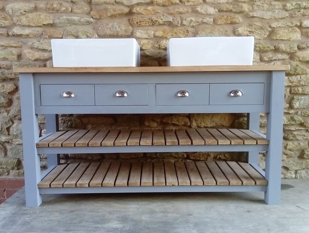 The Brighton Rustic Vanity Unit for Double Sinks - Etsy