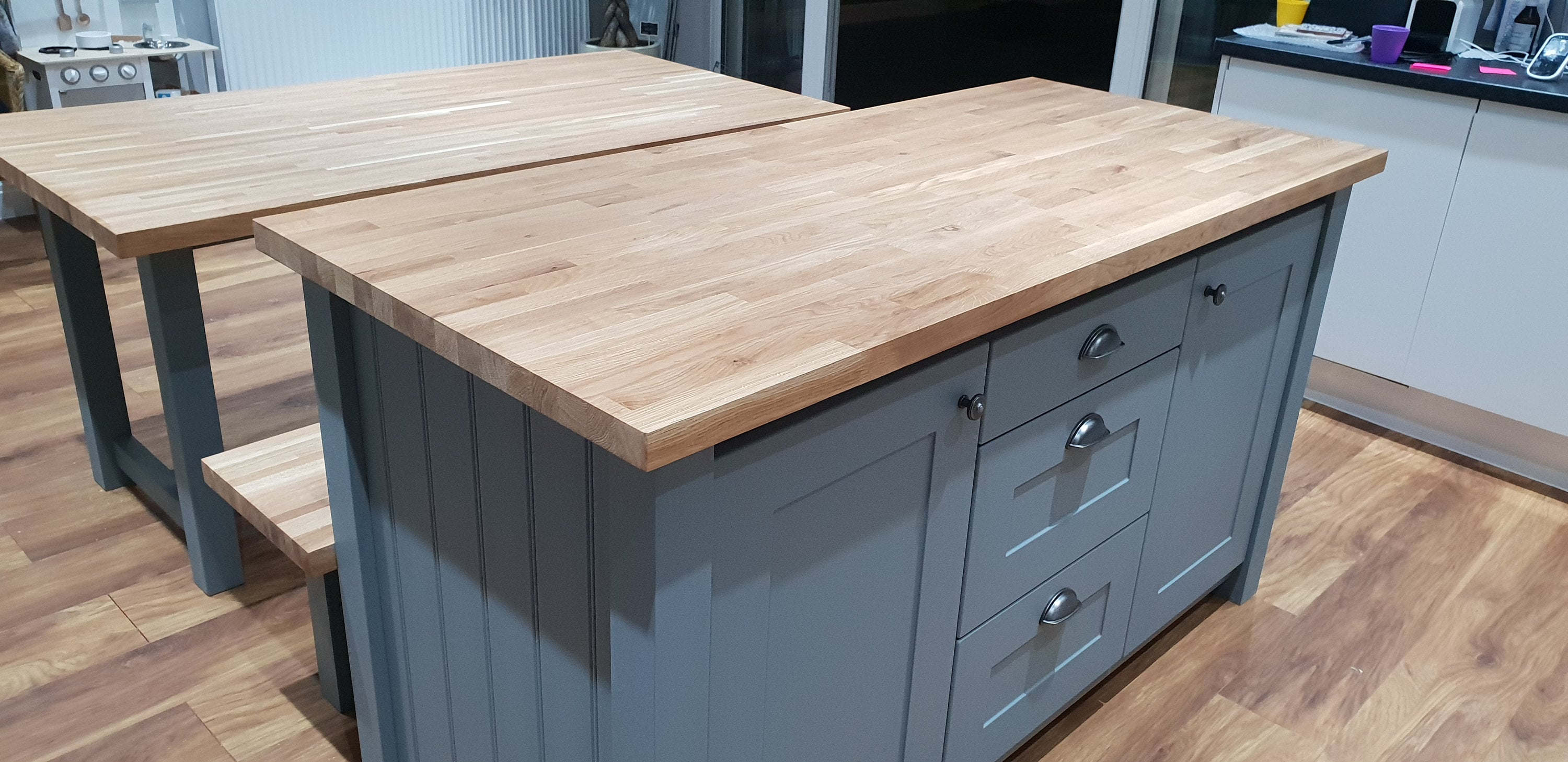 Kitchen Island With Bench and Dining Table Set the - Etsy UK