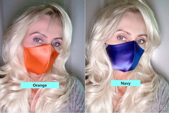 Navy Satin Mask Bridesmaids Mask Wedding Guest Mask Formal | Etsy