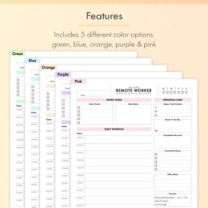Daily Schedule, Planner, Organizer, Agenda, Time Block, Remote Work ...